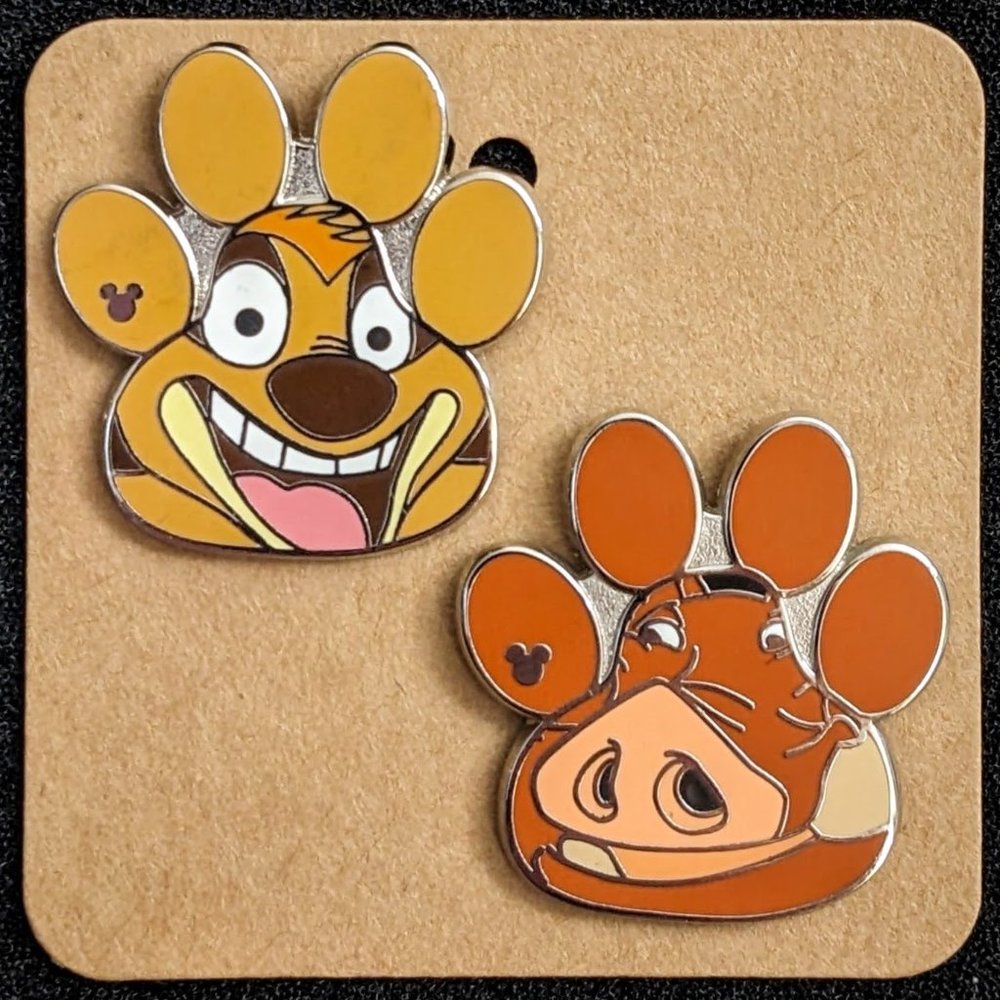 Lion King Disney Pins: Timon And Pumbaa Paw Prints - Gem